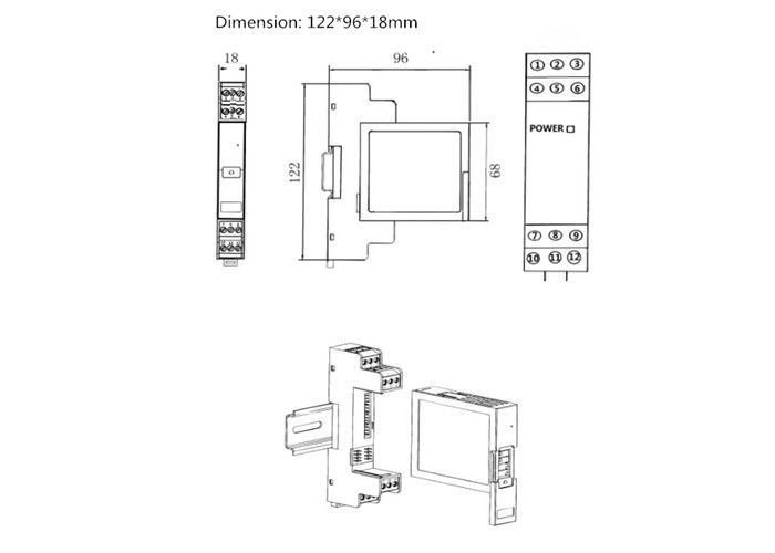 2 Channels Digital Signal Isolator Modbus I/O Module Dry Contact Output ...