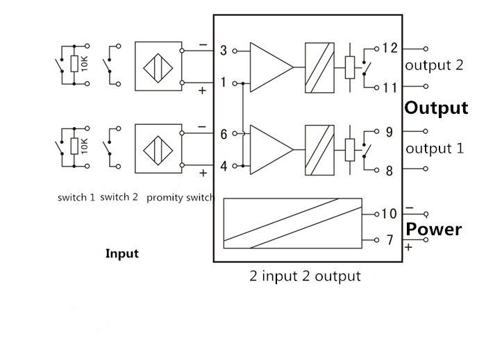 2 Channels Digital Signal Isolator Modbus I/O Module Dry Contact Output ...