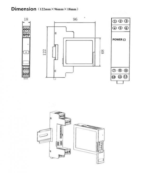 4-20mA 0-20mA 24V DC 50mA Signal Converter Isolator